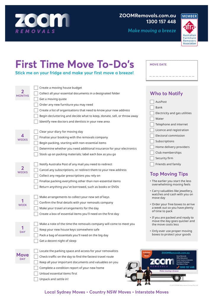 moving out checklist